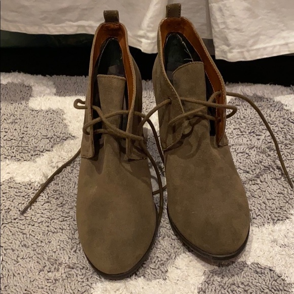 Lucky Brand | Shoes | Suede Block Heel Booties | Poshmark